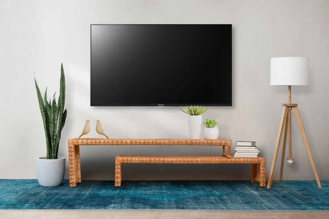 Rattan Resizable TV Stand / Media Table / TV Table / Wood Console Table ...