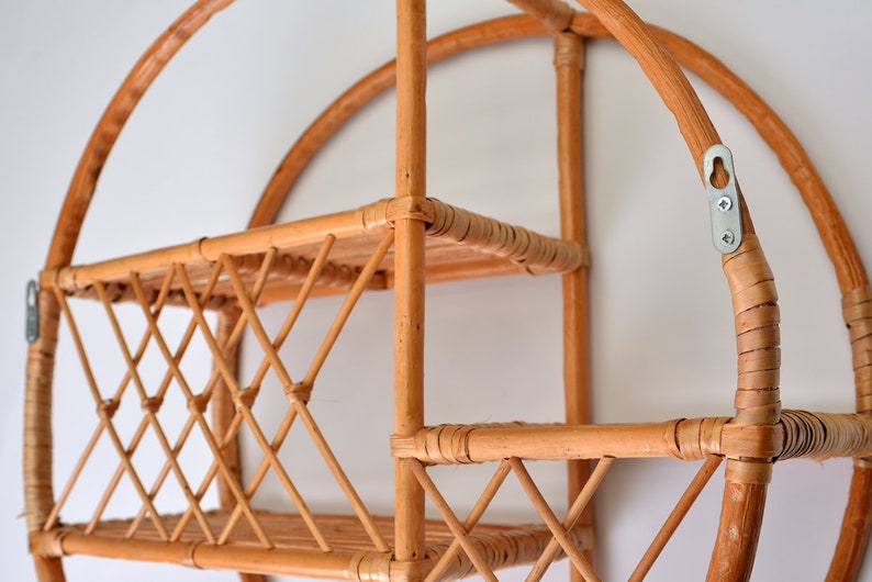 24 Inch Round Shelf Wicker Round Shelf Rattan Round Shelf - Etsy