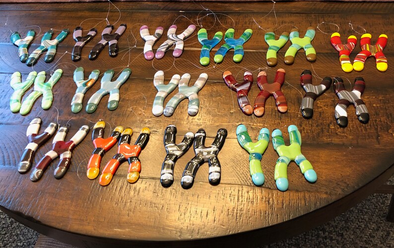 Fused Stained Glass DNA Y Ornament - Etsy