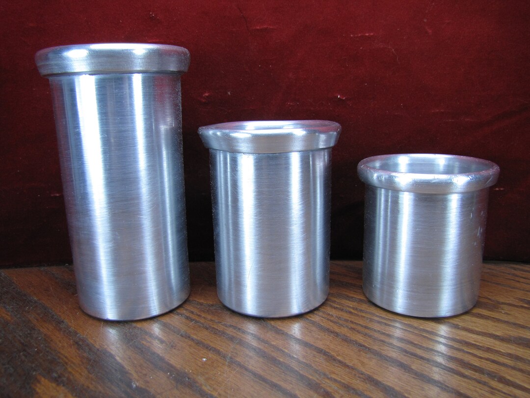 3 Set Reinforced Top Candle Mold Set With Contoured Base - 3" Aluminum ...