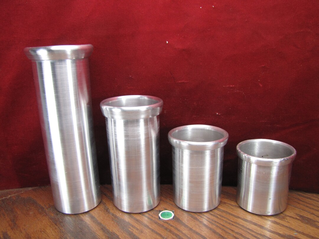4 Set Reinforced Top Candle Mold Set With Contoured Base 3 Aluminum ...