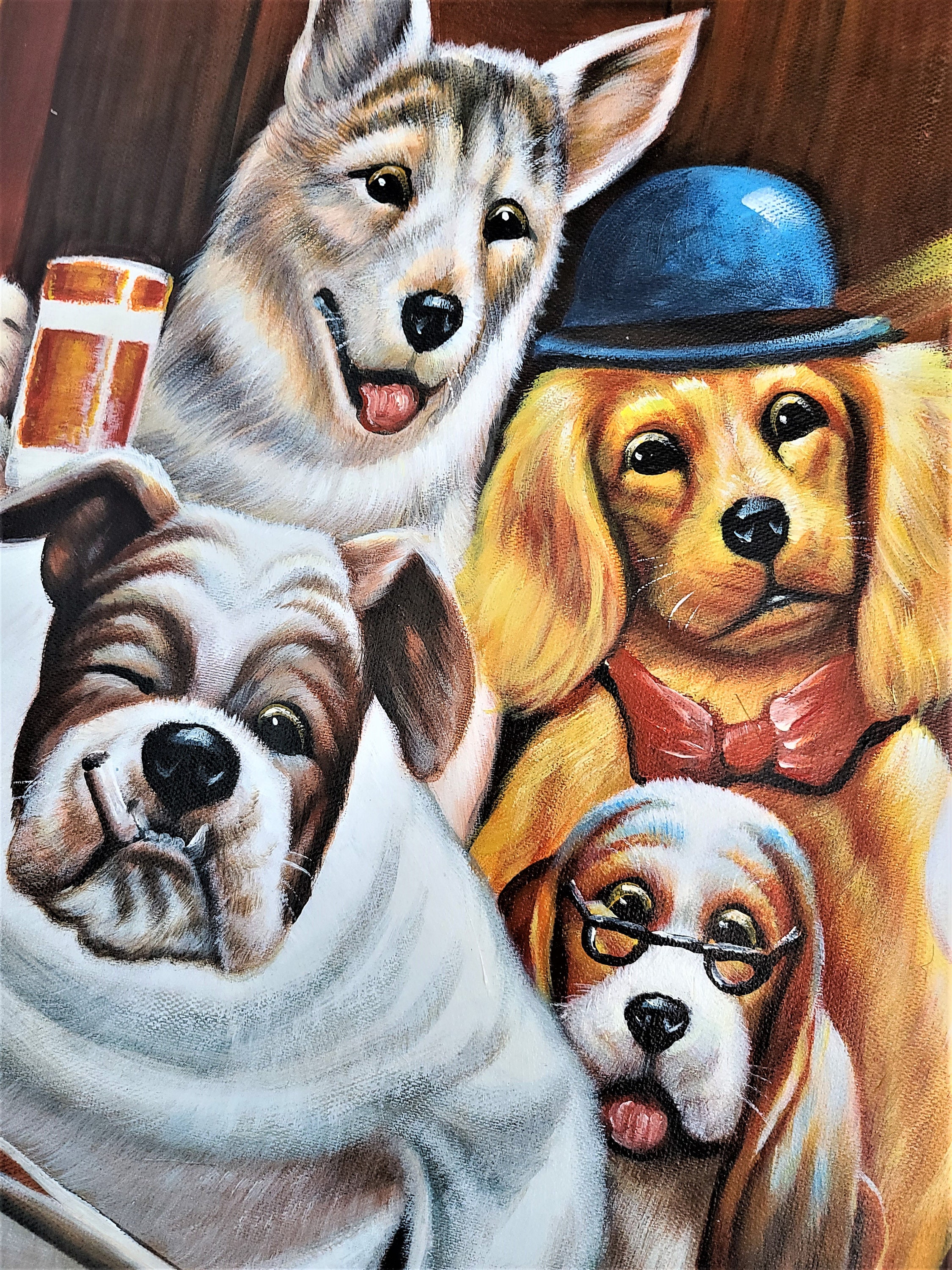 Dogs Playing Pool by Cassius Coolidge Oil Painting on Canvas ...