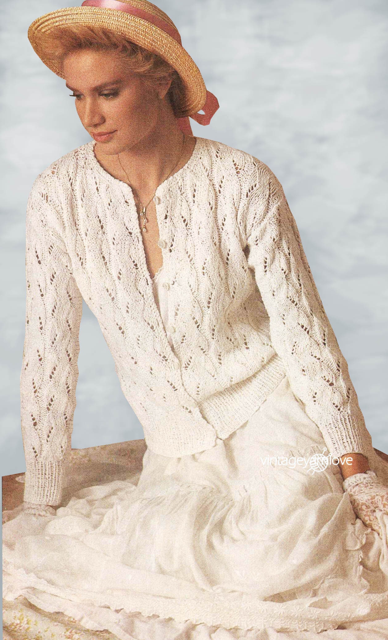 Knitting Lacy Cardigan Pattern. Vintage Knitting Pattern. PDF Pattern ...