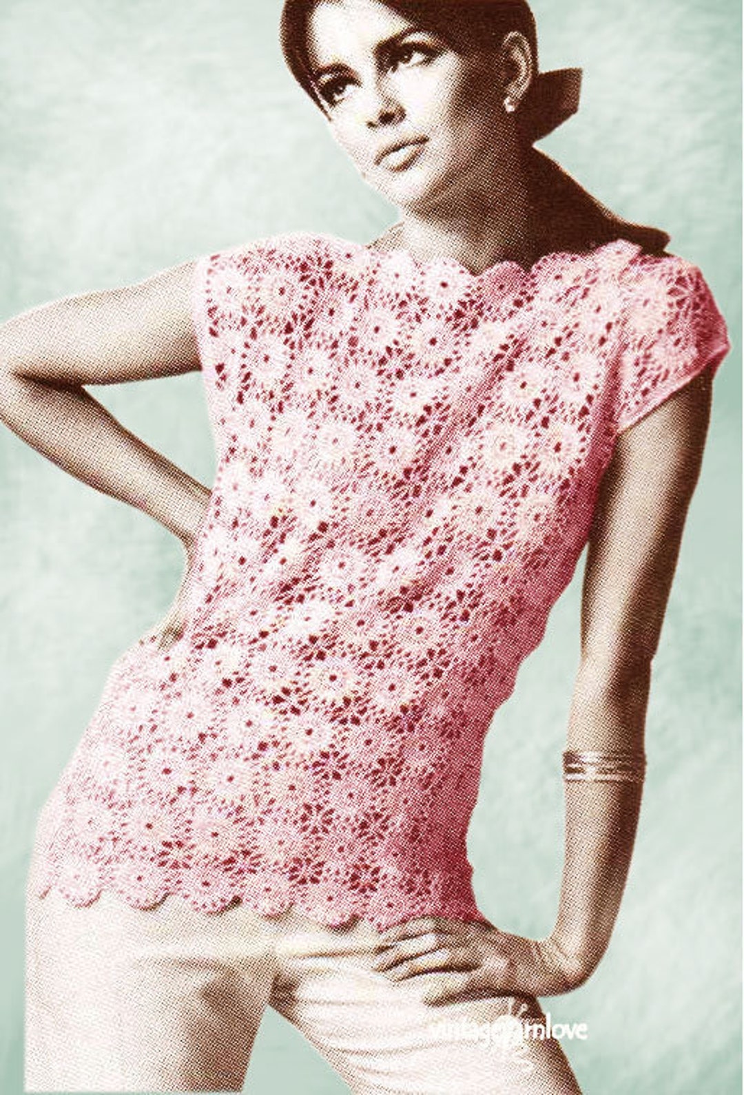 Crochet Woman Lace Top Pattern. Crochet Woman Top. Vintage Crochet ...
