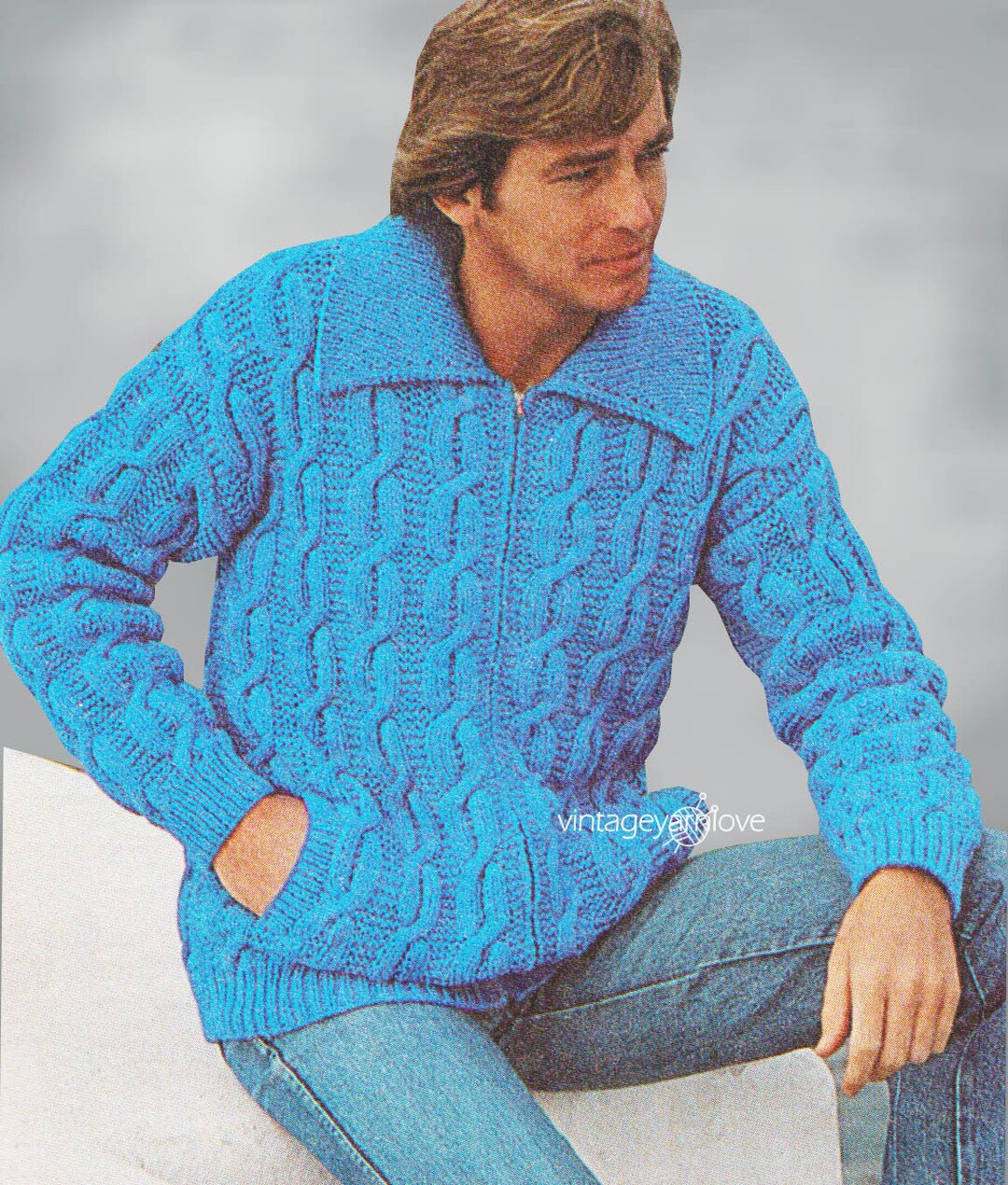 Men Bomber Knitting Pattern Vintage Knitting Pattern PDF Knitting ...