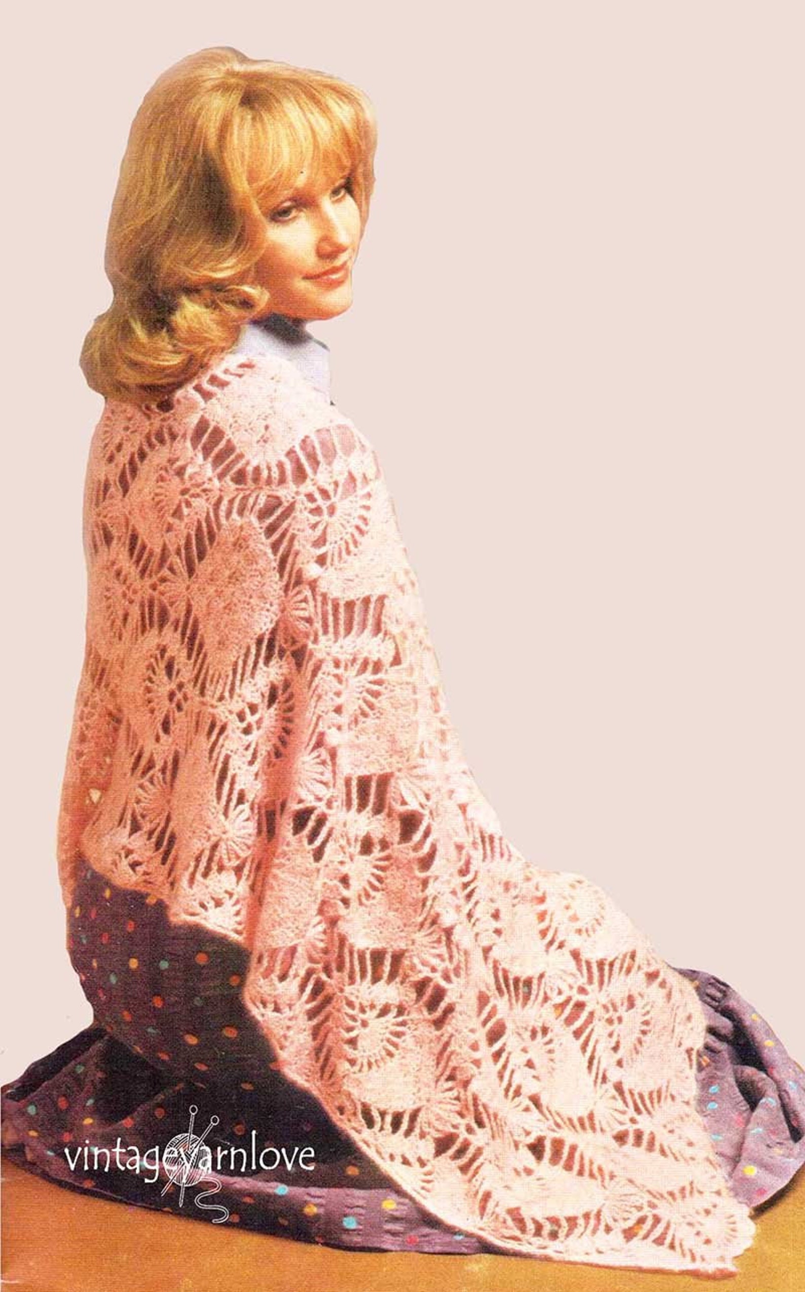 Crochet Shawl Pattern. Vintage Crochet Pattern. PDF Crochet Pattern ...