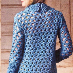 Crochet Woman Lace Cardigan Pattern. Vintage Crochet Pattern. PDF ...