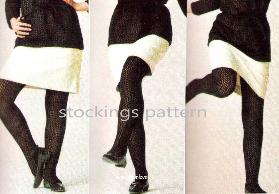 Knitting Woman Stockings Pattern. Vintage Knitting Pattern. Woman ...