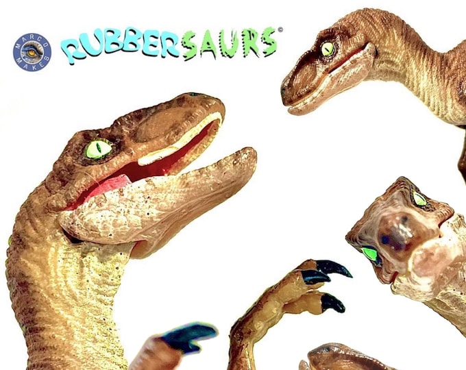 Rubbersaurs Series 1 Velociraptor Articulated Rubber Dinosaur Figure by ...