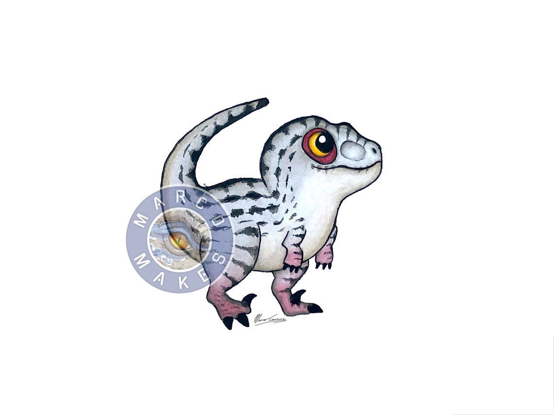 Chibi Raptor 3 Dinosaur Drawing Digital Download - Etsy