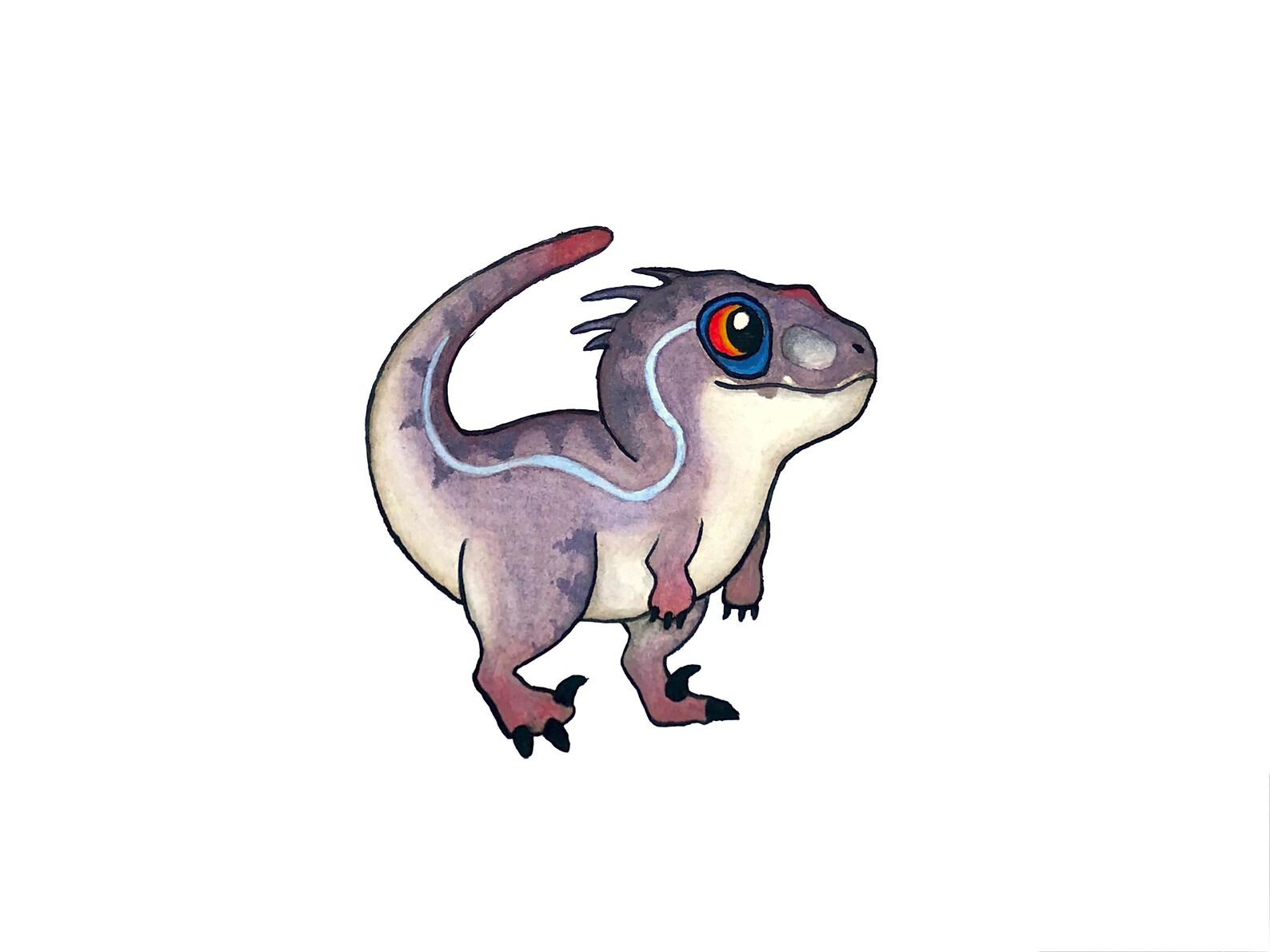 Cute Chibi Raptor 4 Watercolour A4 Signed Print - Etsy Australia
