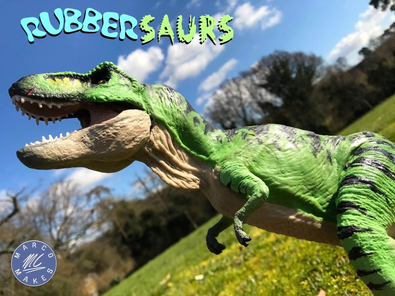 Green Rubber Rex Articulated Dinosaur Action Figure with Sound | Etsy