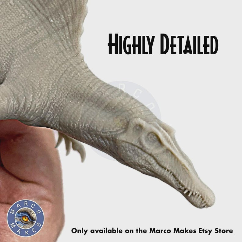 Unpainted Spinosaurus Dinosaur Model - Highly Detailed, Digitally ...