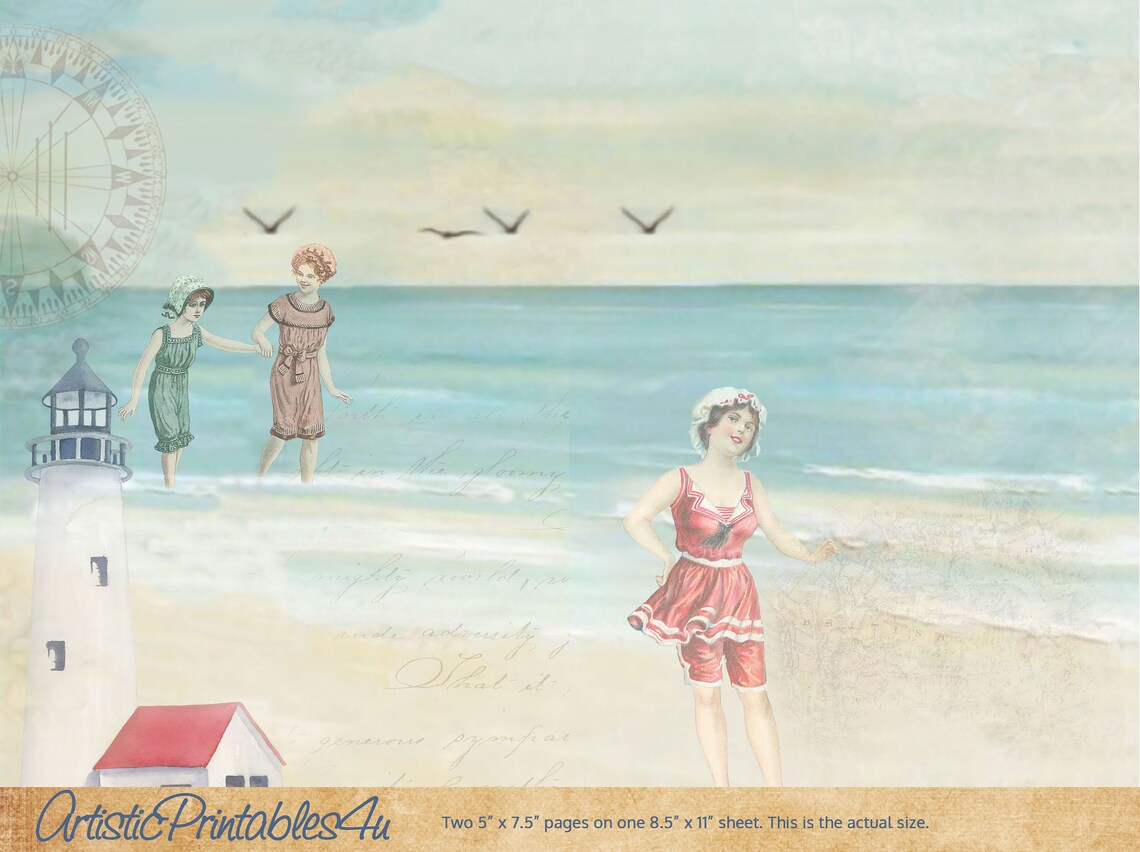 Printable Beach Journal Kit Digital Junk Journal Kit Instant - Etsy