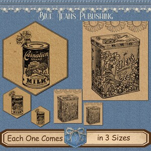 12 Printable Farmhouse Labels, 3 Sizes, Digital Country Kitchen Labels ...