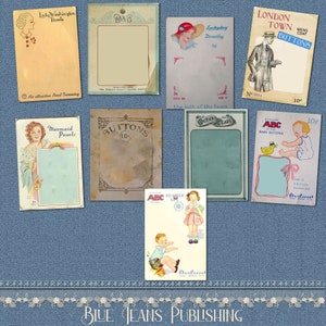 Blank Button Cards Printable Instant Download Sewing Ephemera Junk ...