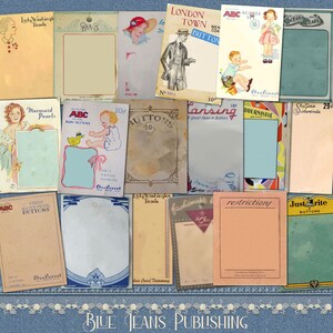 Blank Button Cards Printable Instant Download Sewing Ephemera Junk ...