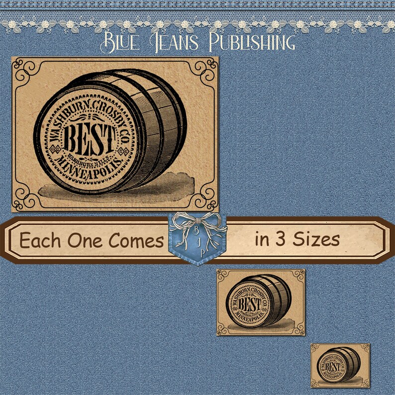 12 Printable Farmhouse Labels, 3 Sizes, Digital Country Kitchen Labels ...