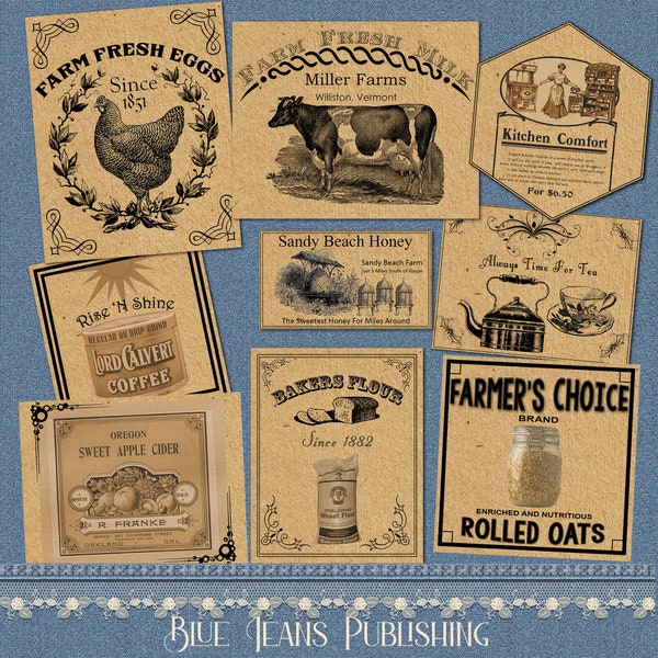 Primitive Labels - Etsy