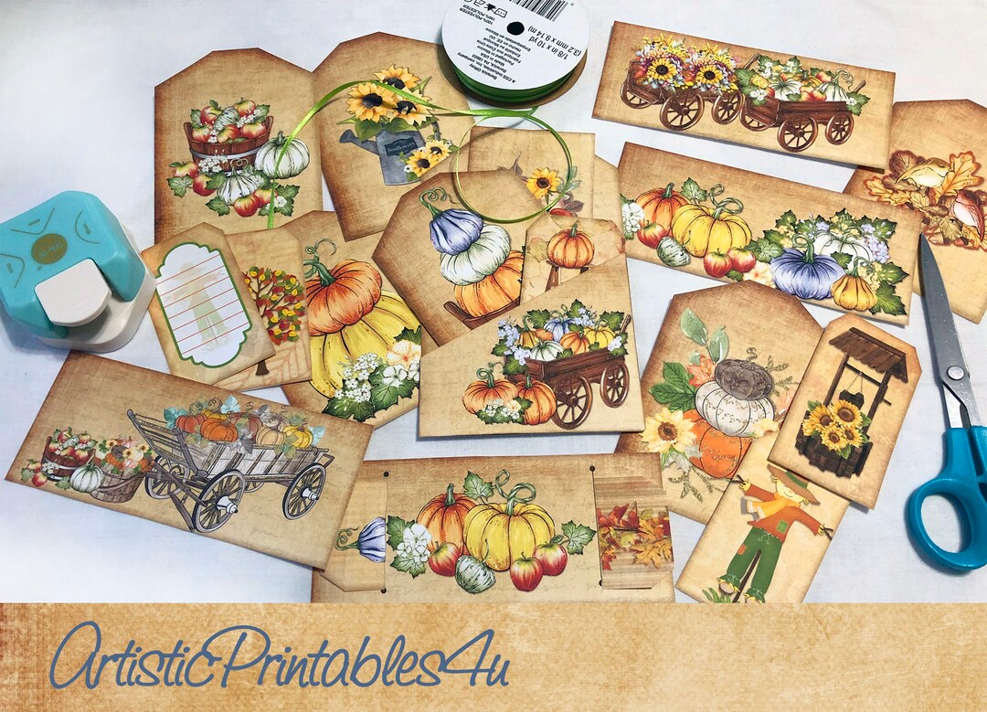 Pocket Tags, Instant Download, Printable Pocket, Tags and Cards 6 Large ...