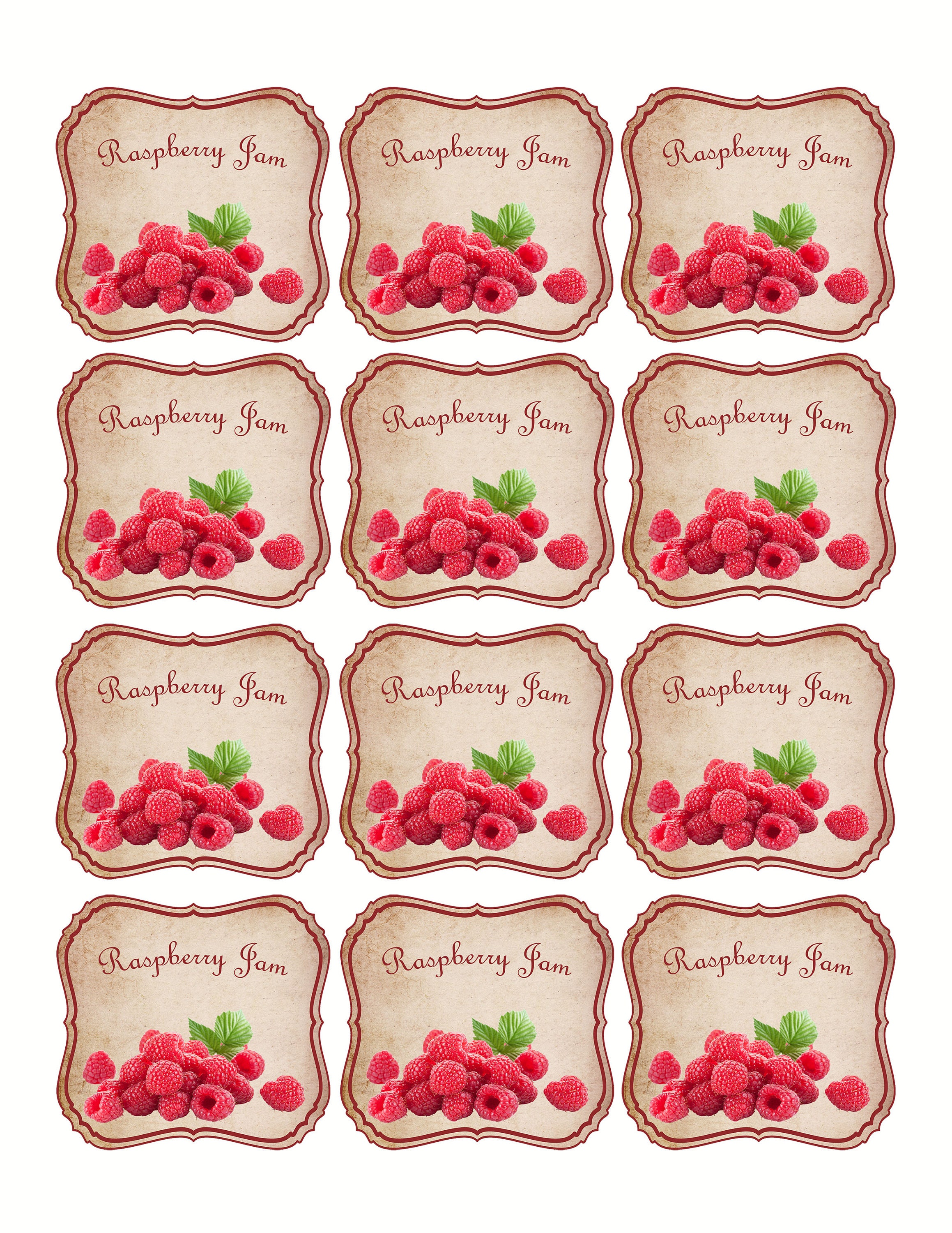 9 Jam Labels in Two Sizes Printable and Instant Download Digital Jam ...