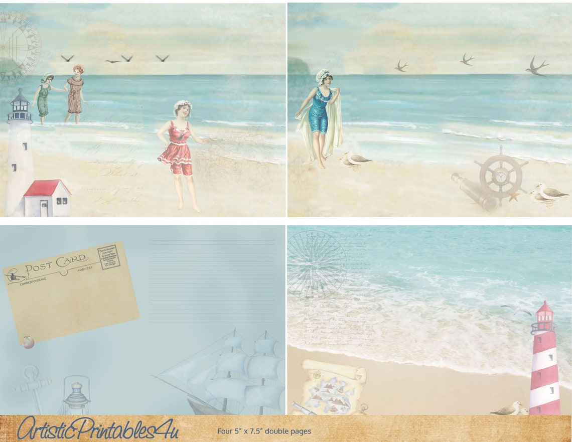 Printable Beach Journal Kit Digital Junk Journal Kit Instant - Etsy
