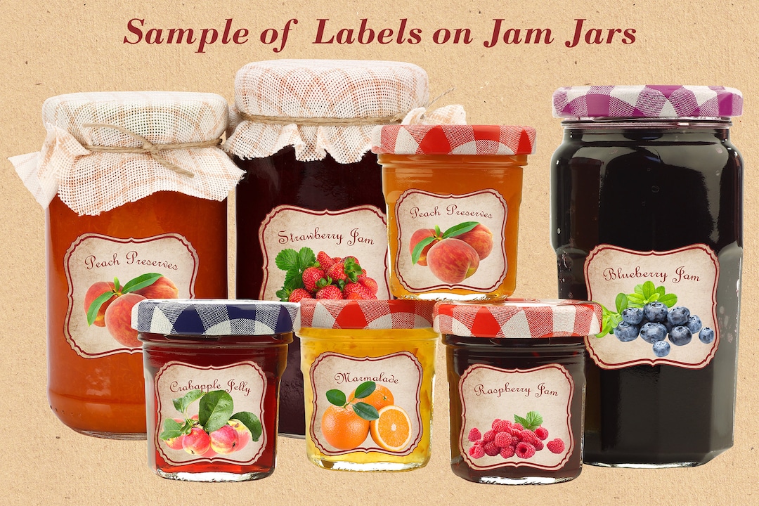 Printable Jam Labels: Vintage Style, 9 Flavors (digital Download) - Etsy