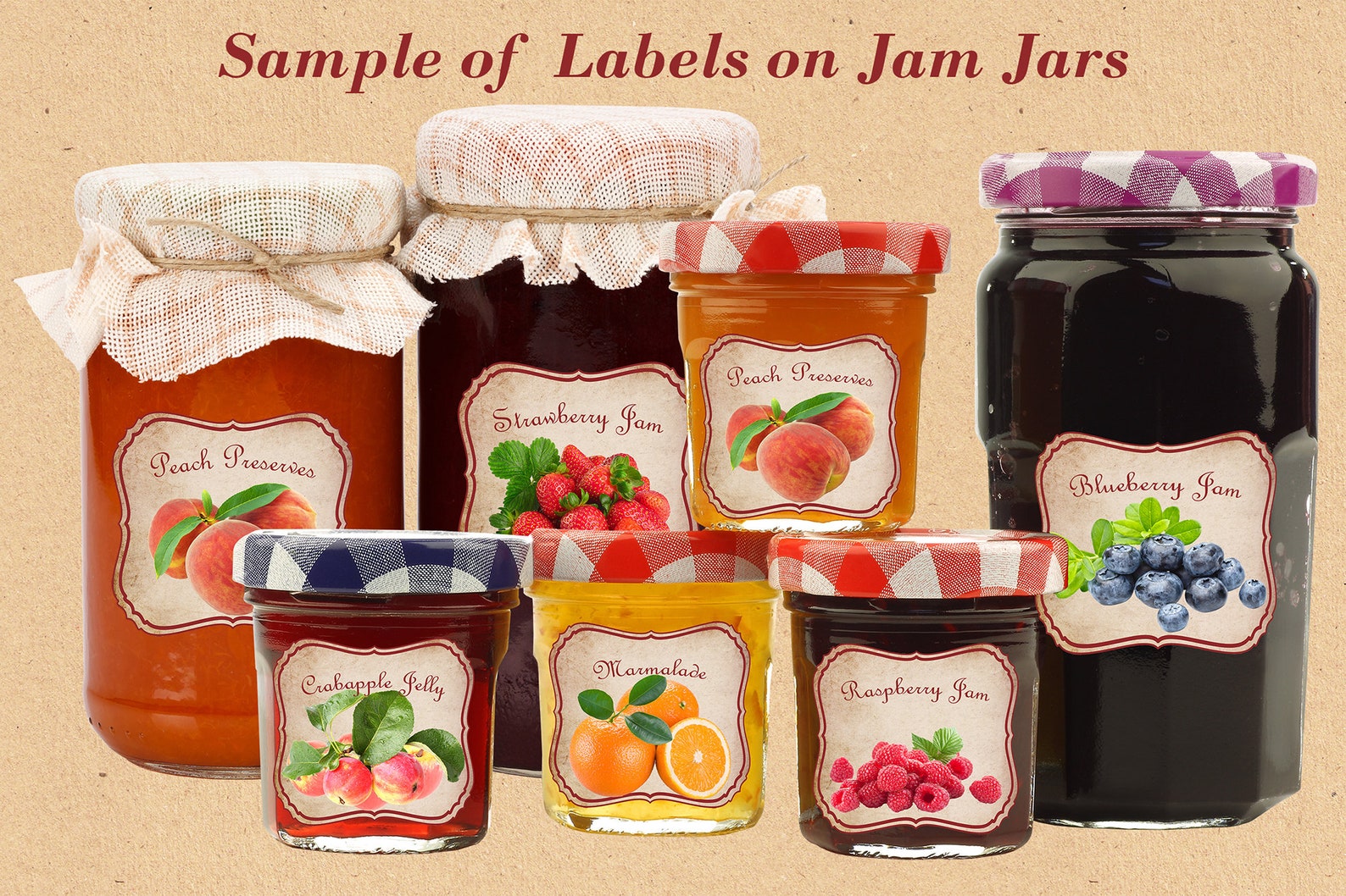 9 Jam Labels in Two Sizes Printable and Instant Download Digital Jam ...