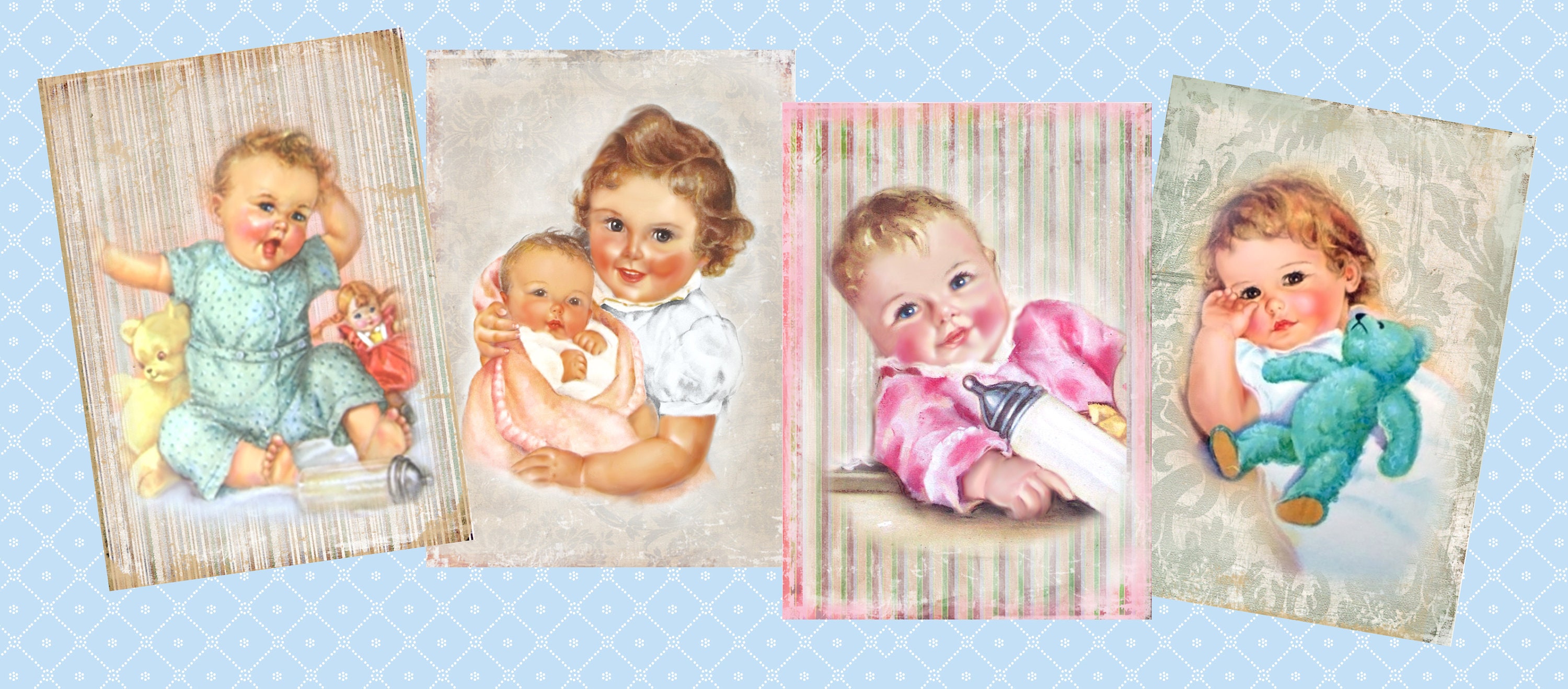 Printable Baby Clipart: Adorable ATC Cards, Commercial Use (PDF & JPG ...