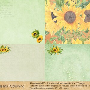 Printable Sunflower Junk Journal Kit With 52 Pieces of Ephemera ...