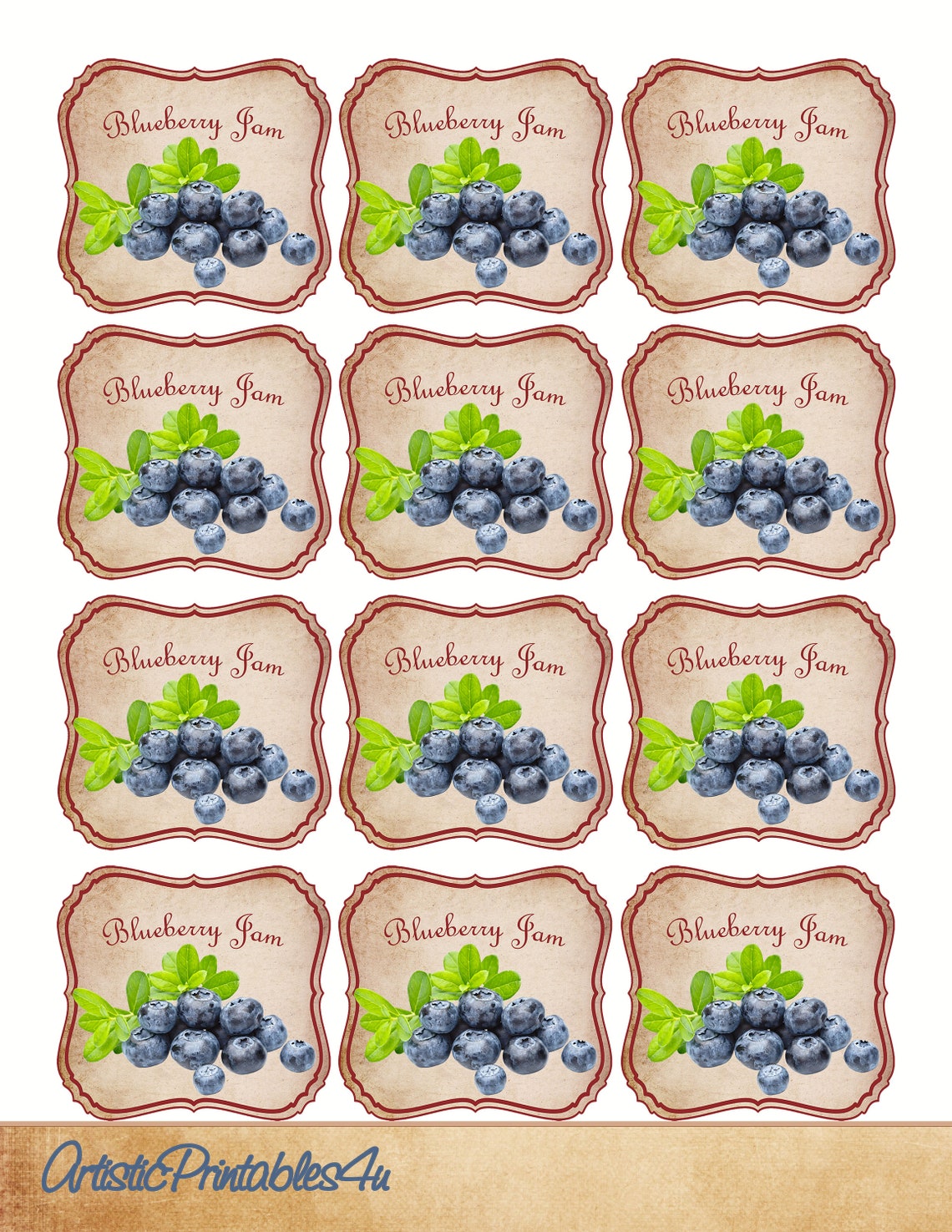 9 Jam Labels in Two Sizes Printable and Instant Download. - Etsy Canada