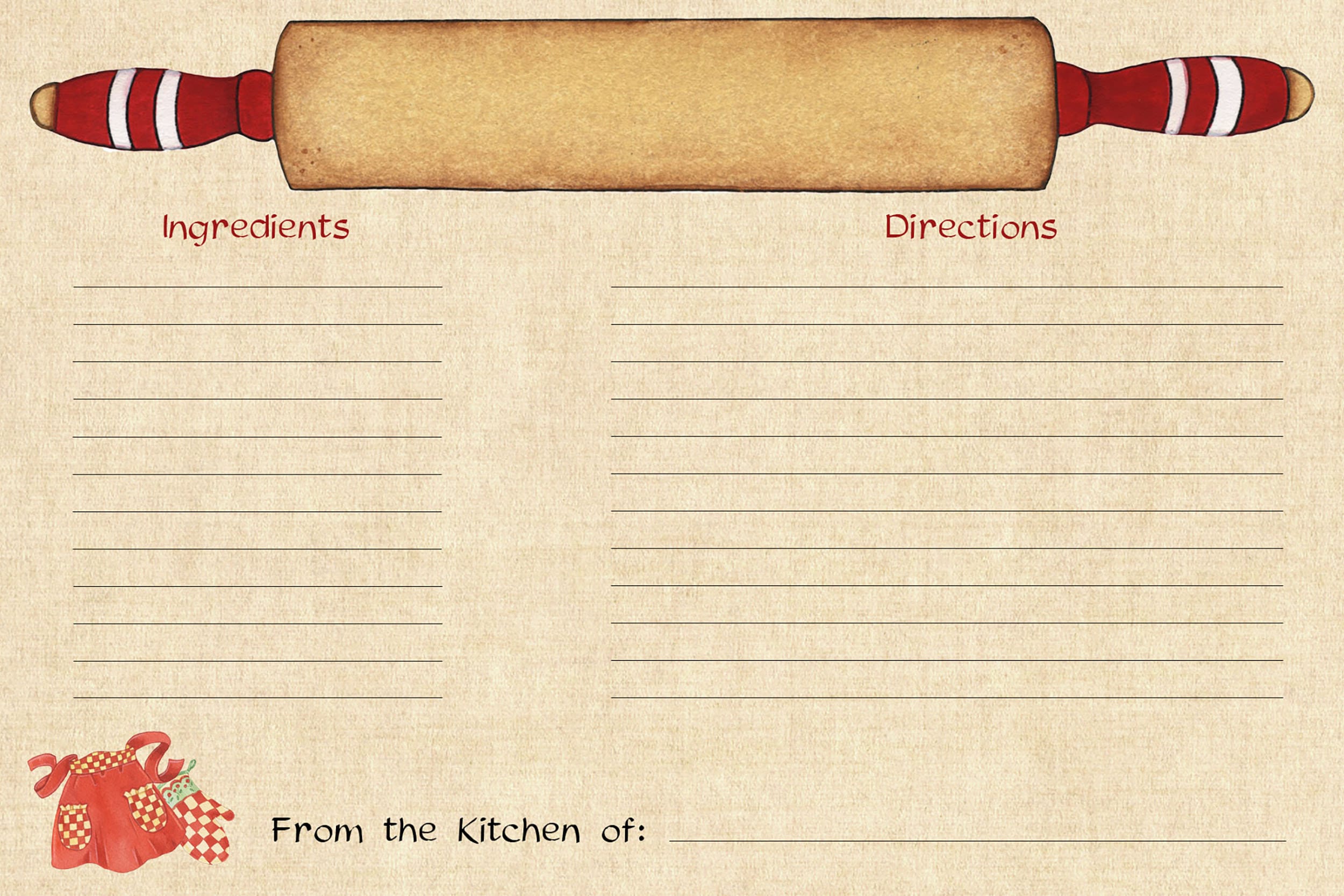 Printable Recipe Cards: Country Kitchen Bridal Shower Gift (digital ...