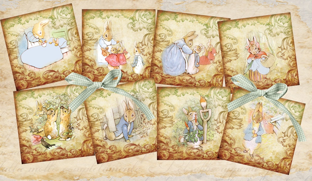 8 Peter Rabbit Cards Instant Digital Download, Beatrix Potter's Peter ...