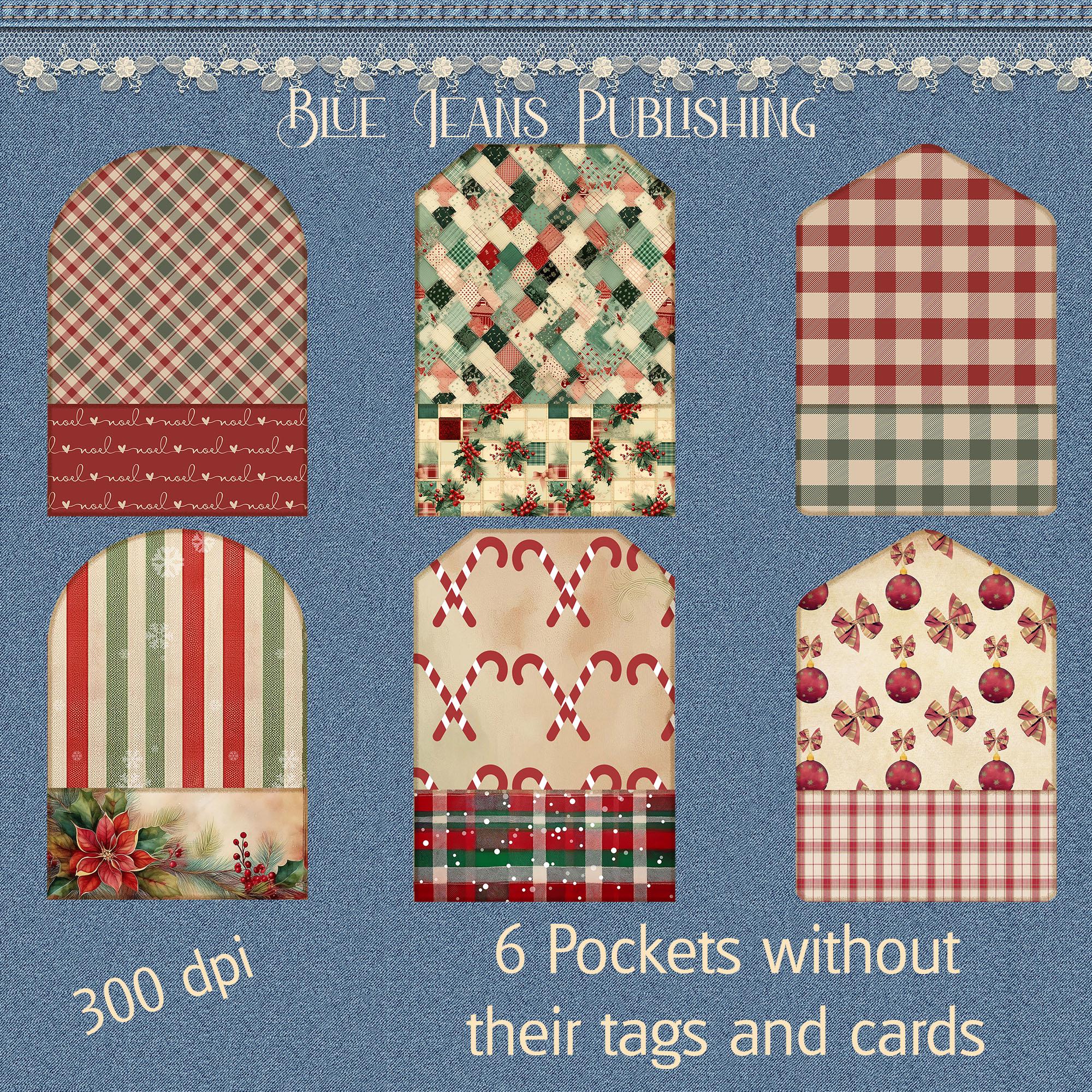 Printable Christmas Pockets and Tags: Vintage Style (instant Download ...