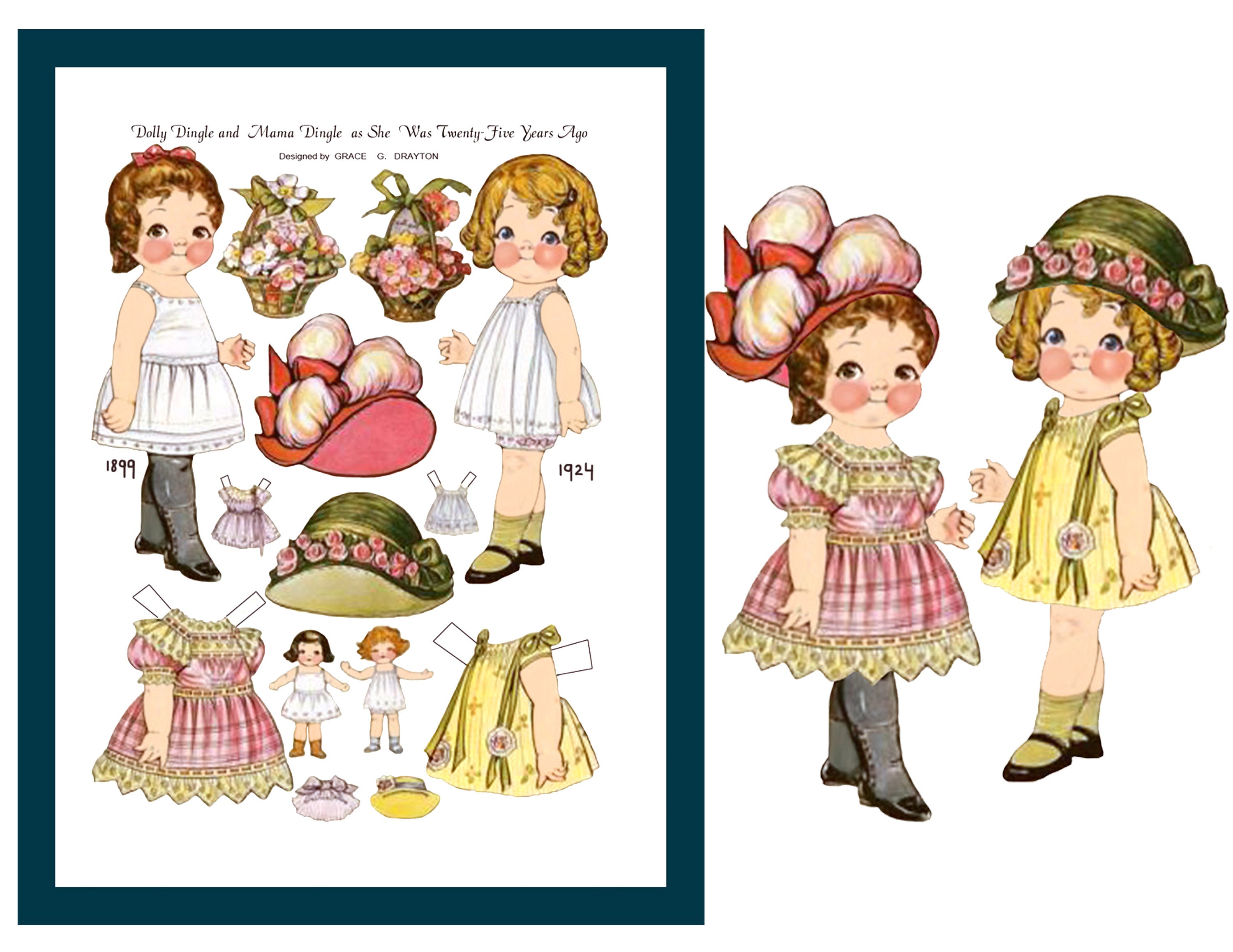 Dolly Dingle Paper Doll Digital Colloage Sheet - Instant Download ...