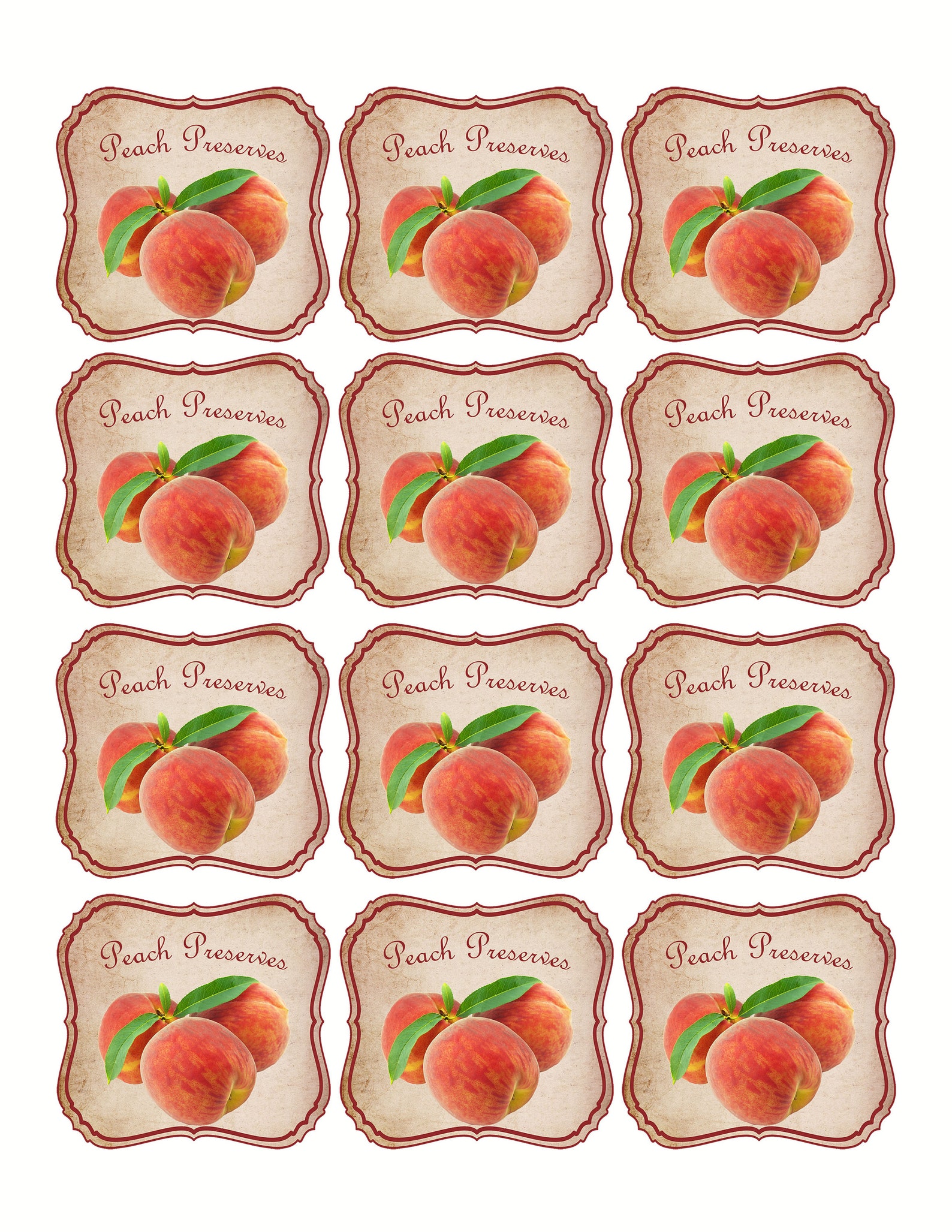 9 Jam Labels in Two Sizes Printable and Instant Download Digital Jam ...