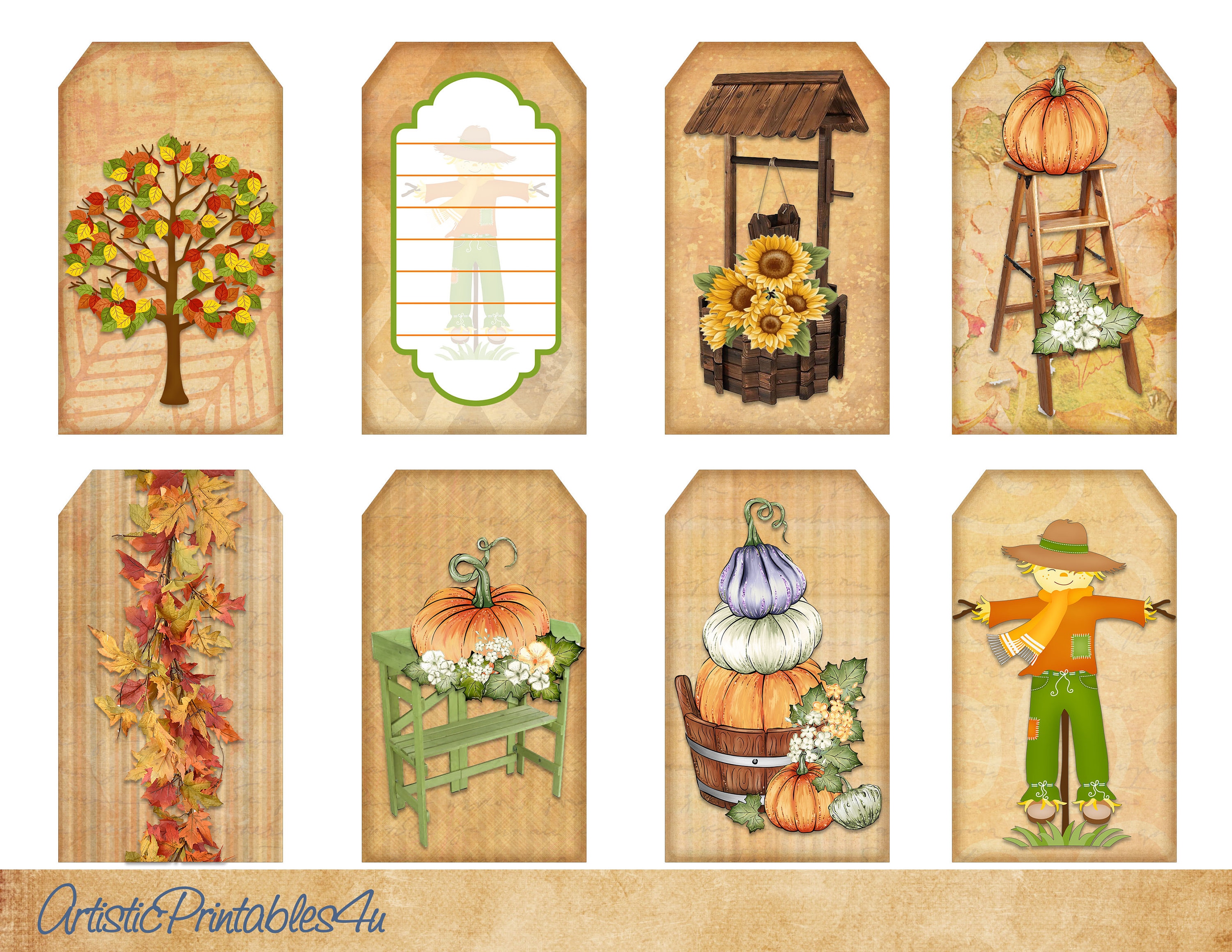 Pocket Tags Instant Download Printable Pocket Tags and - Etsy