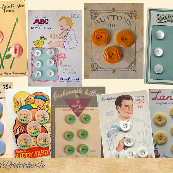 Vintage Button Cards - Etsy