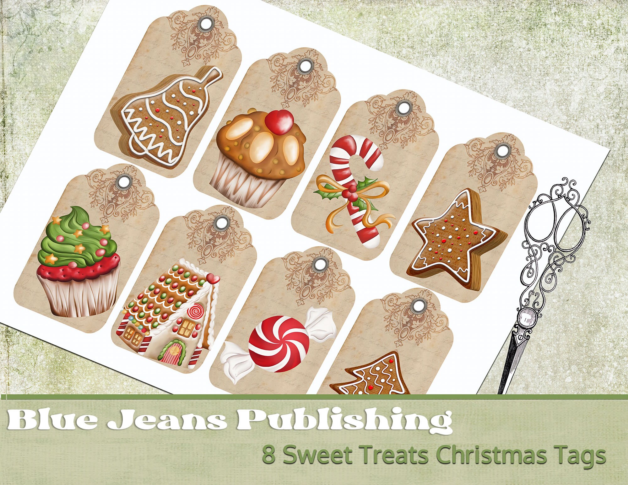 8 Gingerbread Tags Printable and Instant Download Great Christmas Junk ...