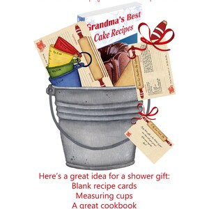 Printable Recipe Cards: Country Kitchen Bridal Shower Gift (digital ...