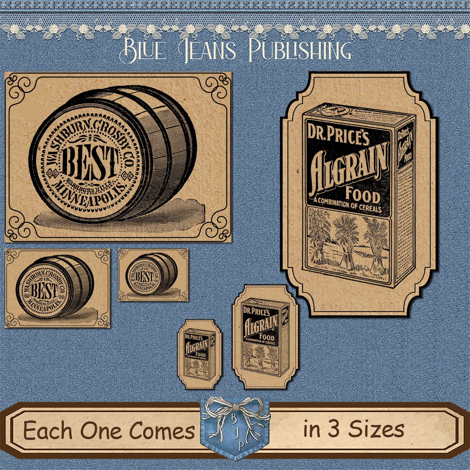 12 Printable Farmhouse Labels, 3 Sizes, Digital Country Kitchen Labels ...