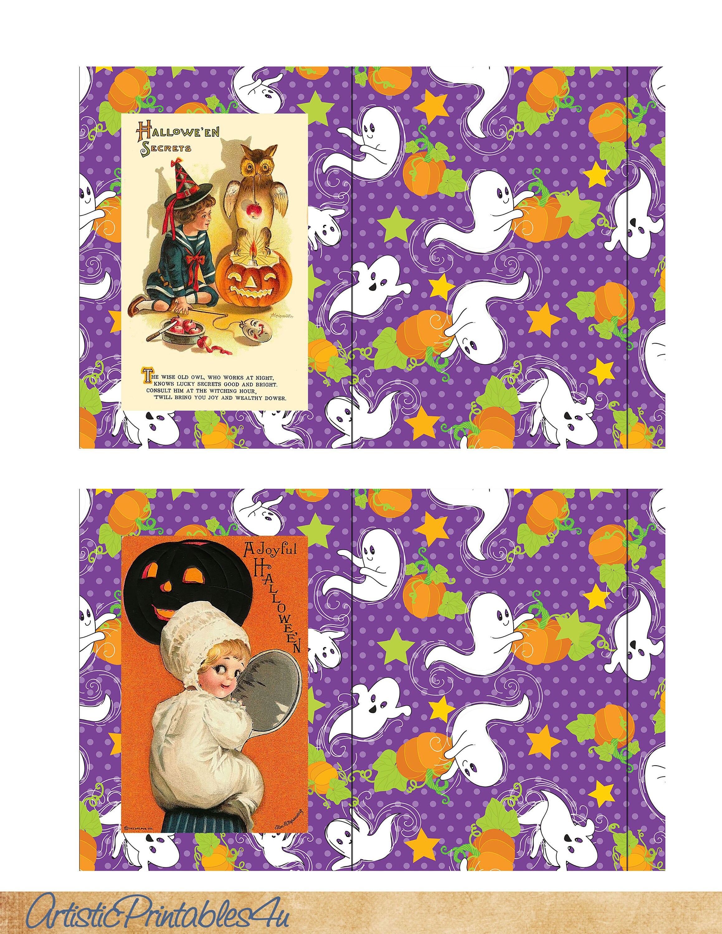 Halloween Ephemera 8 Halloween Pockets Each With Its Own Card - Etsy