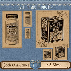 12 Printable Farmhouse Labels, 3 Sizes, Digital Country Kitchen Labels ...