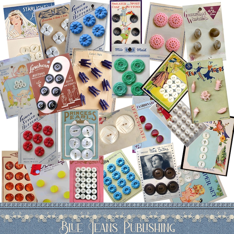 Vintage Button Cards - Etsy