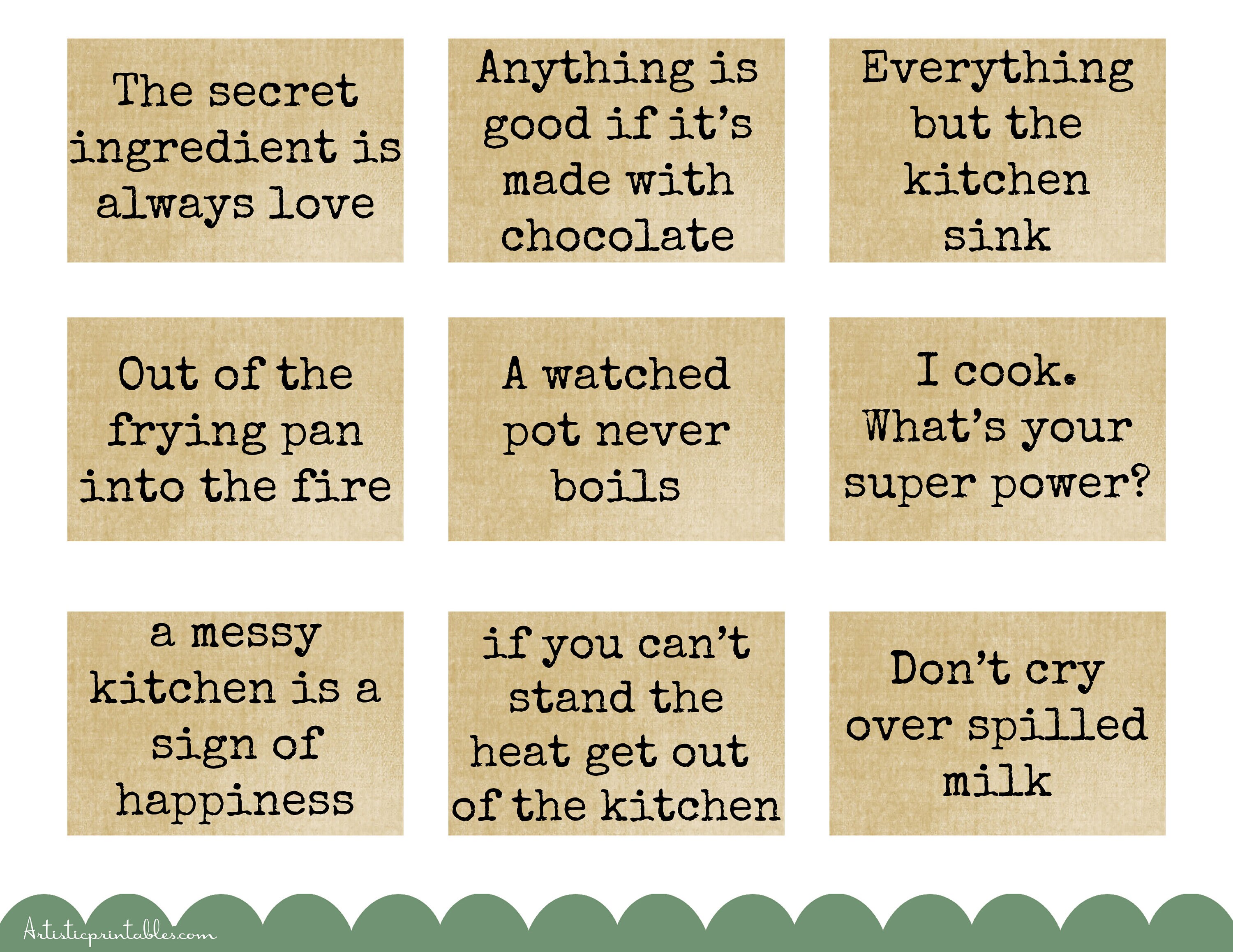 Printable Kitchen Words and Sayings, Journal Prompts, Instant Download ...