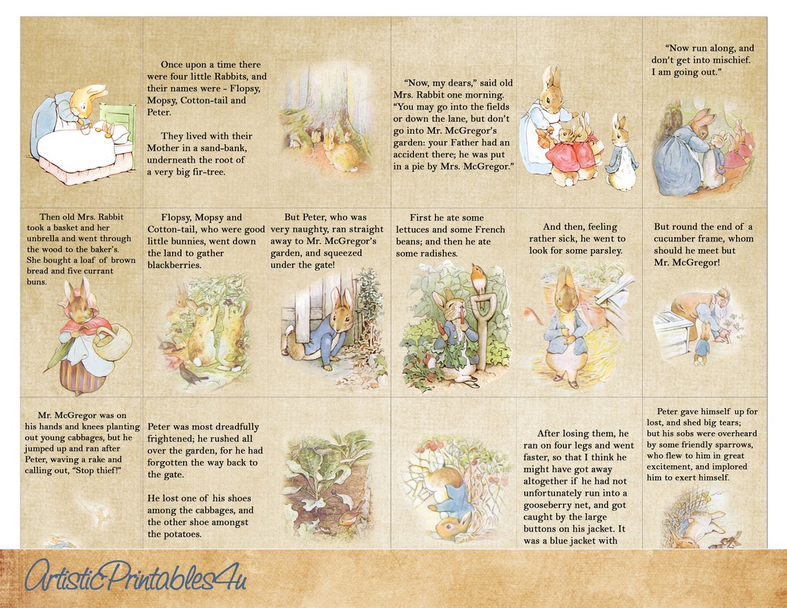 Mini Book Printable Peter Rabbit Mini Book Instant Download - Etsy Canada