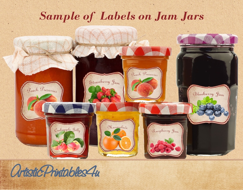 9 Jam Labels in Two Sizes Printable and Instant Download. - Etsy Canada