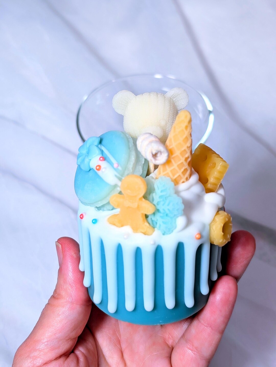 Cute Dessert Cake Candle, Teddy Bear Candle Cake, Kawaii Candle Cake ...