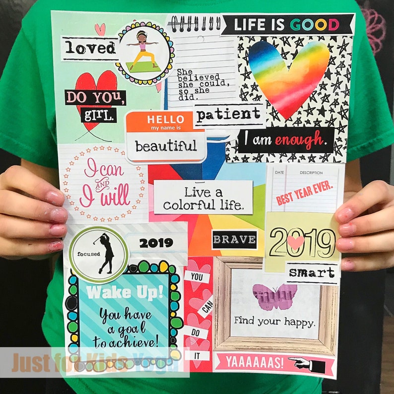 Vision Board Set for Girls, Affirmation Cards, Kids Yoga Lesson Plan ...