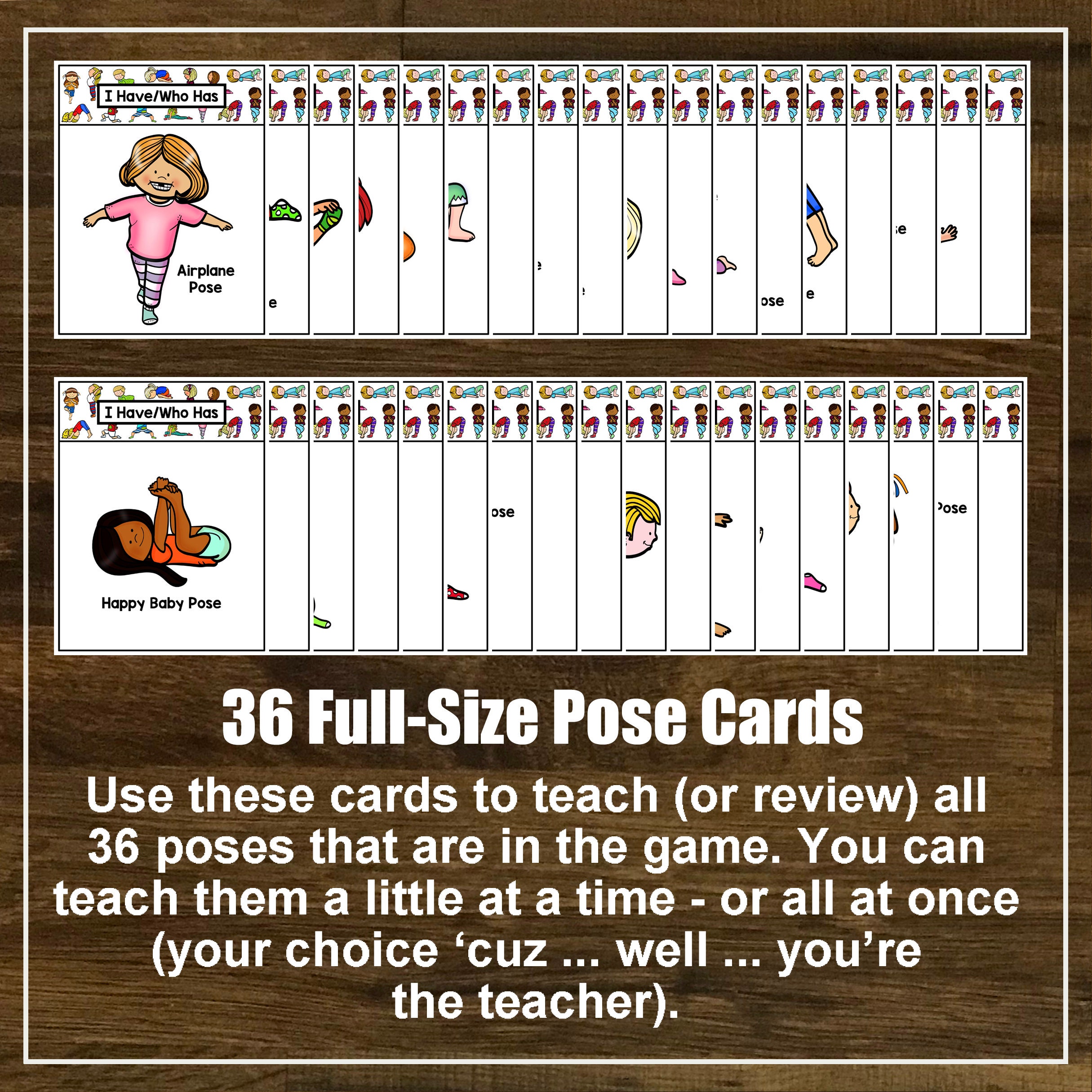 I Have/who Has Interactive Yoga Game, Group Game, Yoga Pose Cards ...